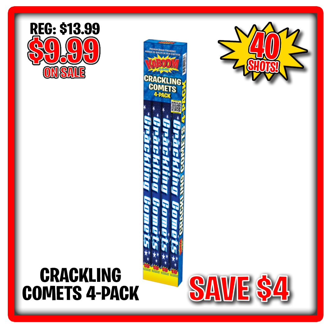 Crackling Comets 4-Pack | Kaboom Fireworks